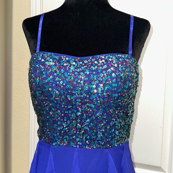 Hailey Logan | Dresses | Short Strapless Blue Sequin Cocktail Dress Hailey Logan By Adrianna ...